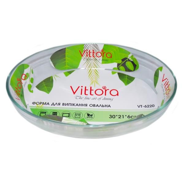 Дека д/запікання Vittora скл.овал.30x21x6см 2л 103527 - Купити в Копійочка
